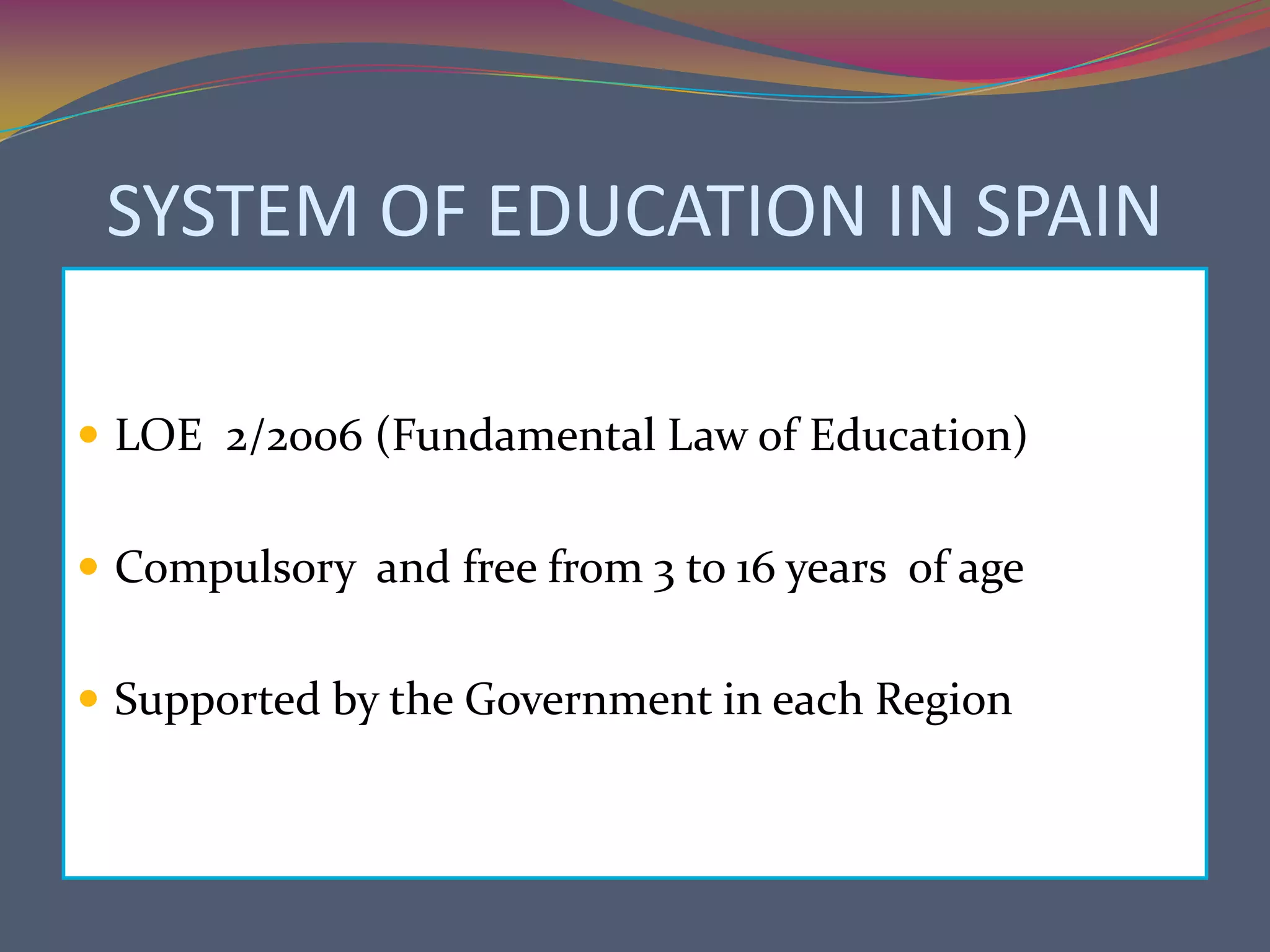 Spanish Educational System | PPT