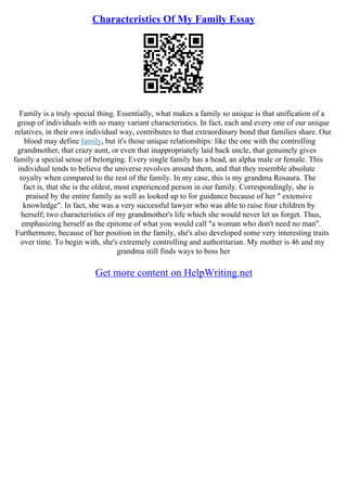 Spanish Essays About Family | PDF