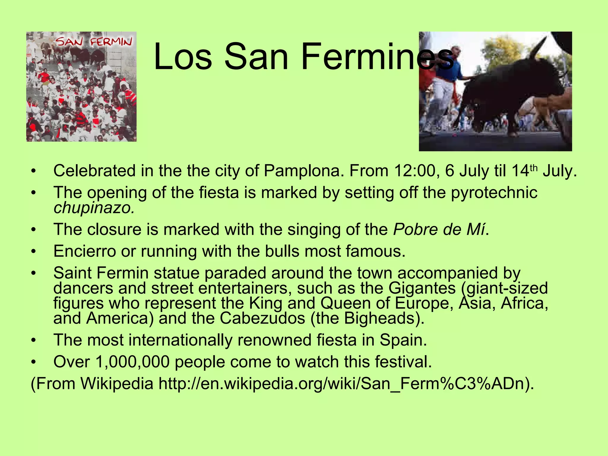 Spanish festivities with answers | PPT