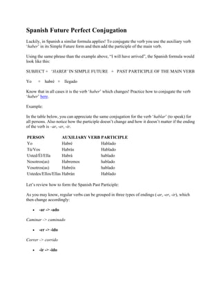 Spanish Future Tense | PDF