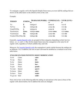 Spanish Future Tense | PDF