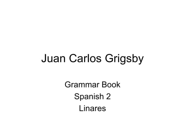 Spanish grammar book | PPT