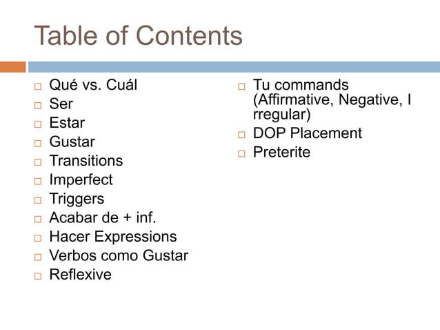 Spanish Grammar Book Kevin Tillery 2 | PPT