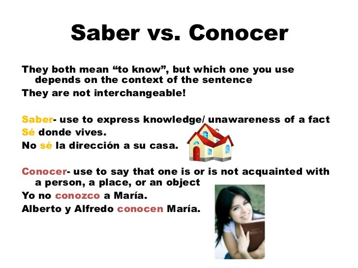 The Difference Between Conocer And Saber