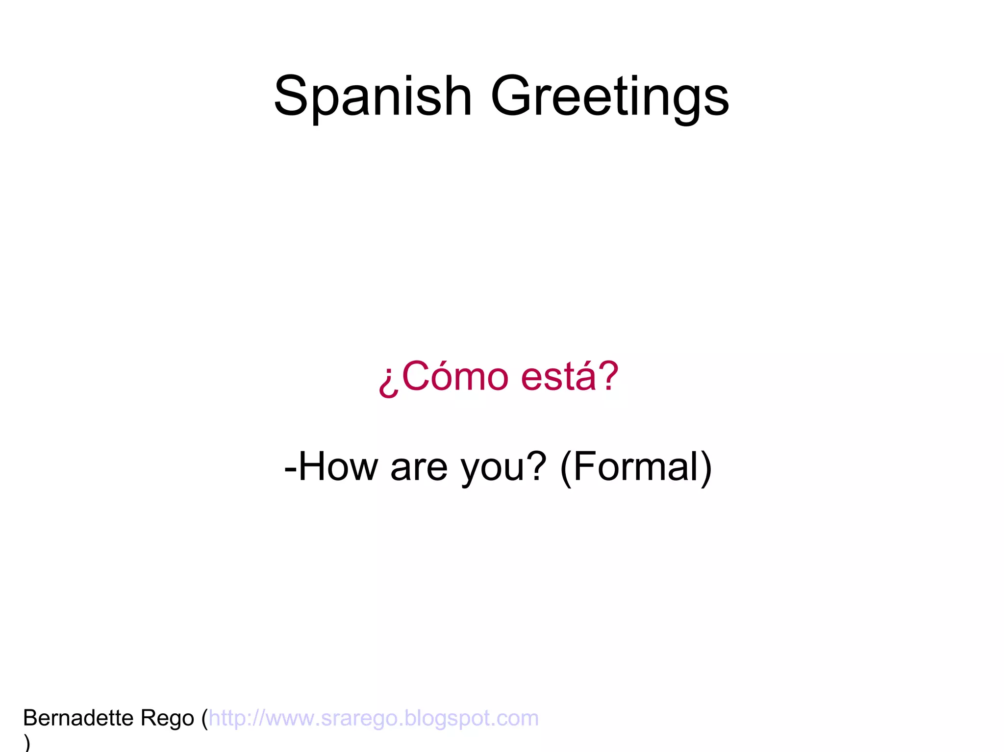 Spanish greetings | PPT