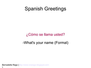 Spanish greetings | PPT