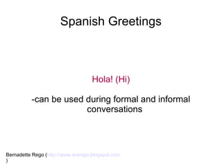 Spanish greetings | PPT
