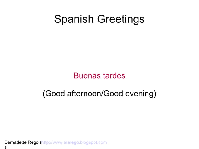 Spanish greetings | PPT