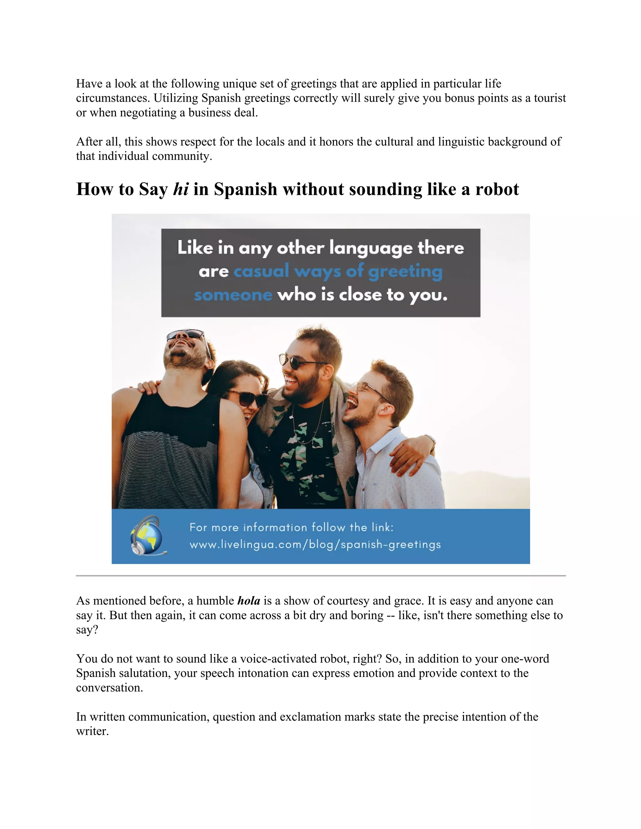 Spanish Greetings | PDF