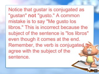 Spanish gustar | PPT