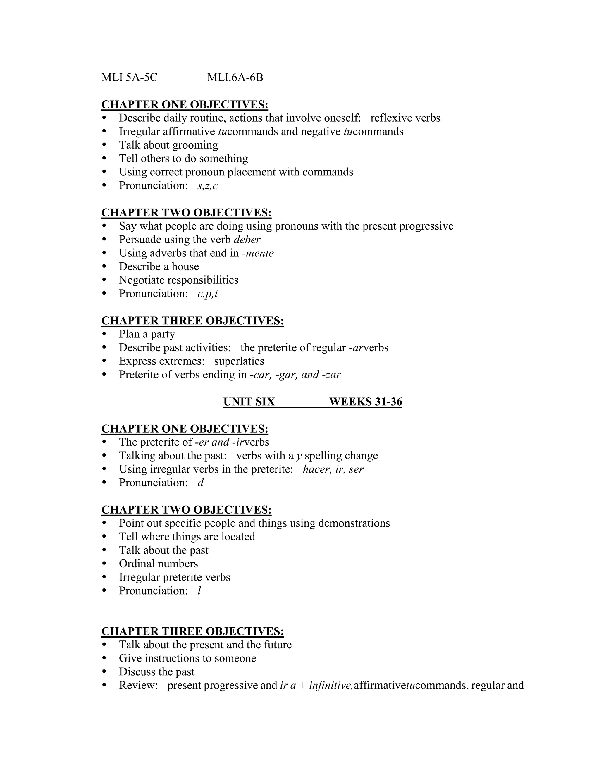 Spanish 1 curriculum map | PDF