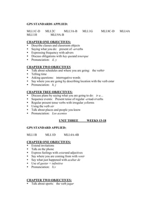 Spanish 1 curriculum map | PDF