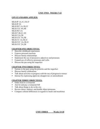 Spanish 2 curriculum map | DOCX