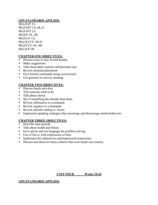 Spanish 2 curriculum map | DOCX