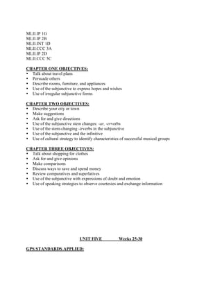 Spanish 2 curriculum map | DOCX