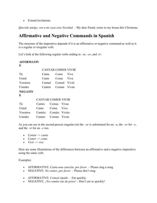 Spanish Imperative | PDF