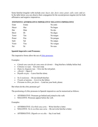 Spanish Imperative | PDF