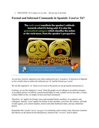 Spanish Imperative | PDF