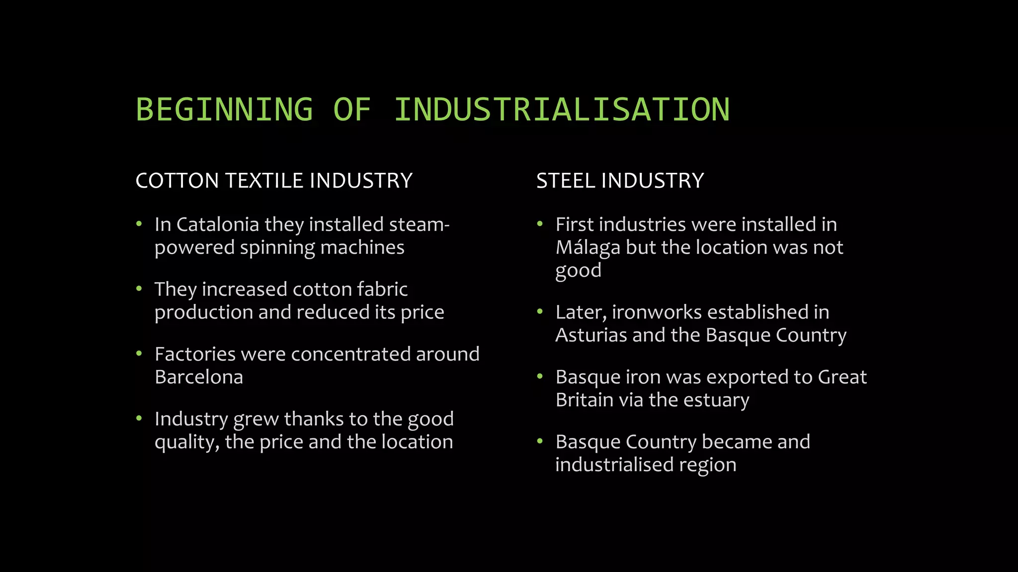 Spanish industrial revolution | PPTX