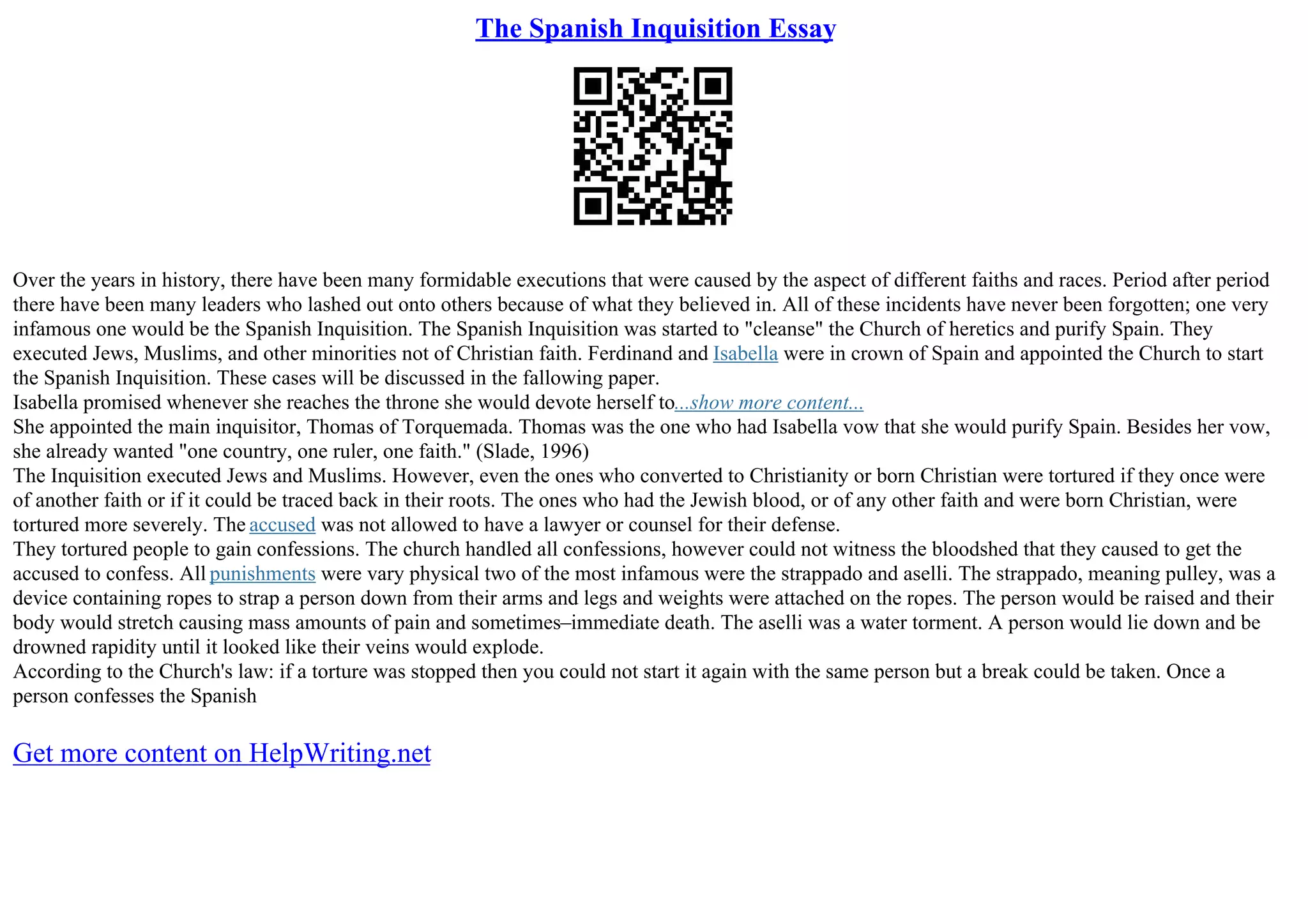 Spanish Inquisition Dbq | PDF