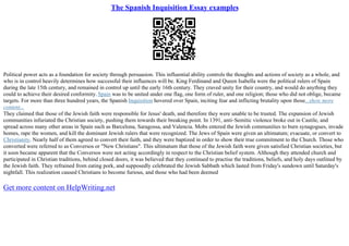 Spanish Inquisition Dbq | PDF