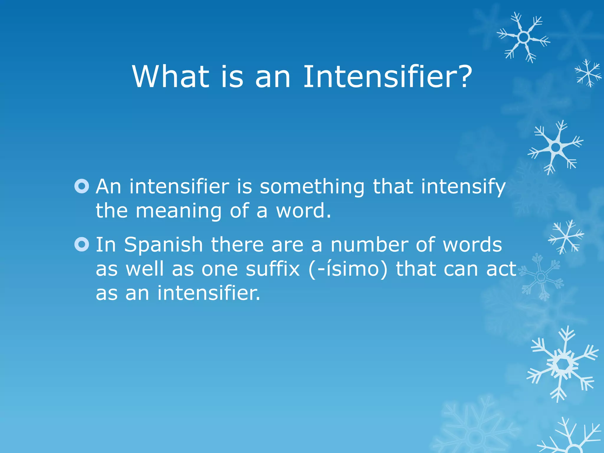 Spanish Intensifier Suffix | PPTX