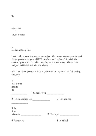 Spanish I Verb Review Me llamo _________.docx