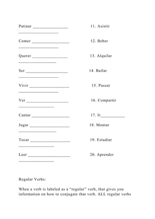 Spanish I Verb Review Me llamo _________.docx