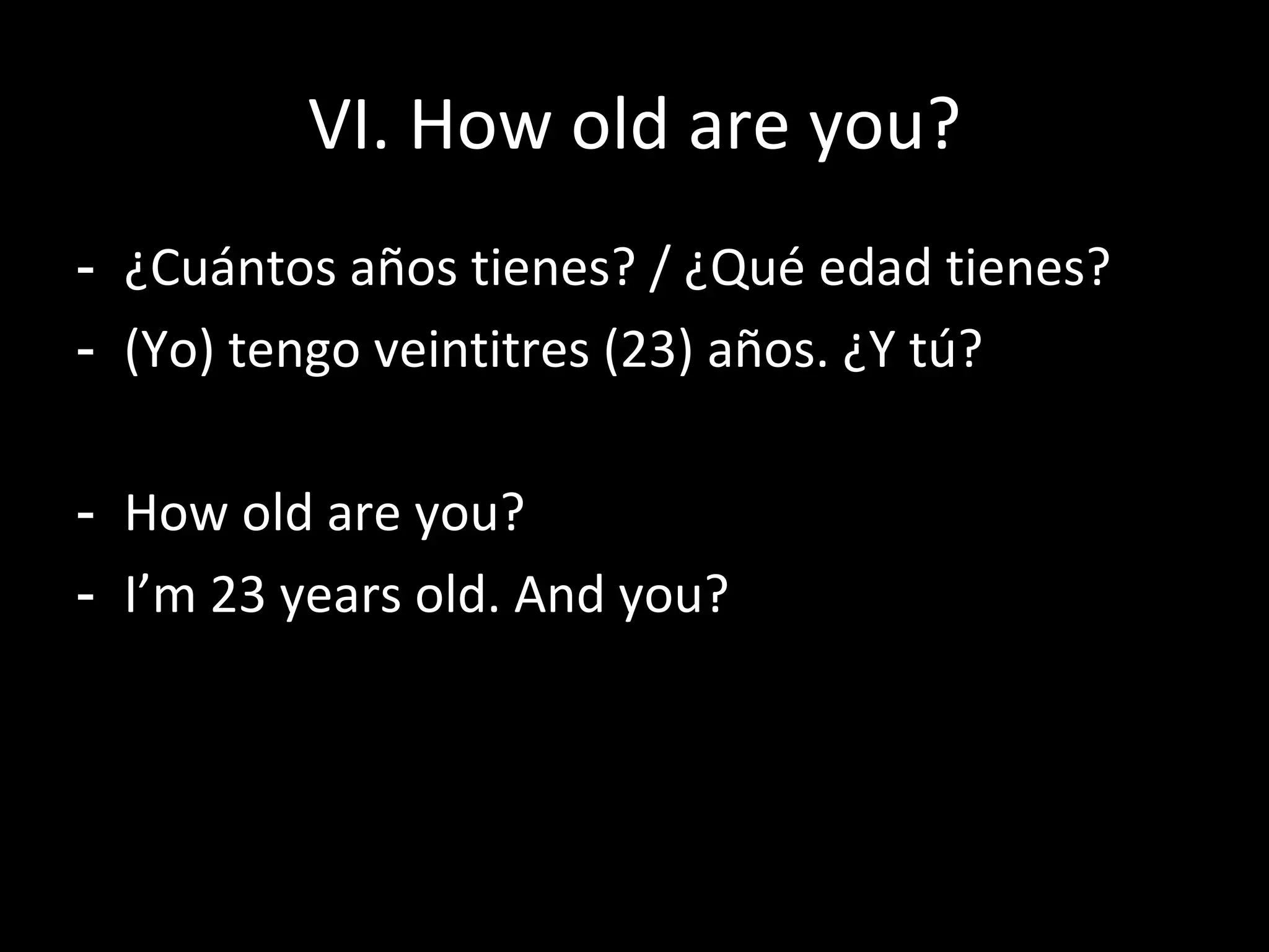 Spanish lesson 2 | PPT | Birthday | Personal Celebrations & Life Events