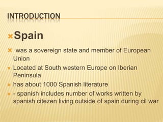 Spanish literature | PPTX