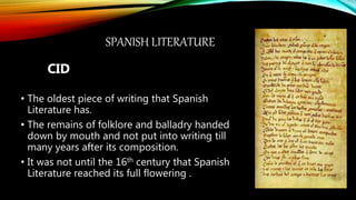 Spanish Literature [WORLD LITERATURE] | PPTX