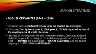 Spanish Literature [WORLD LITERATURE] | PPTX