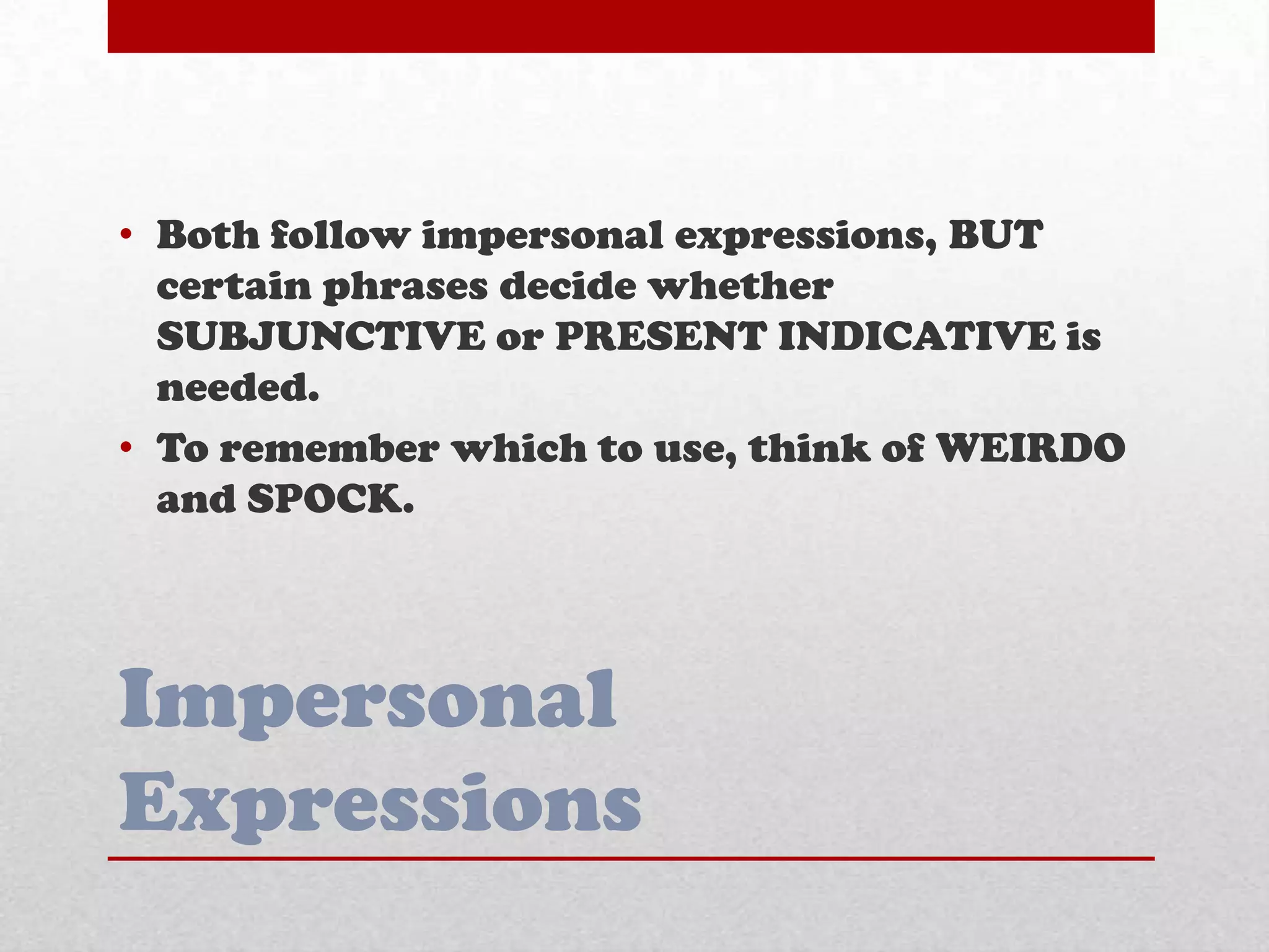 Subjunctive vs. Indicative | PPTX