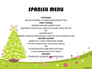 Spanish Christmas menu | PPT | Desserts and Baking | Food & Drink