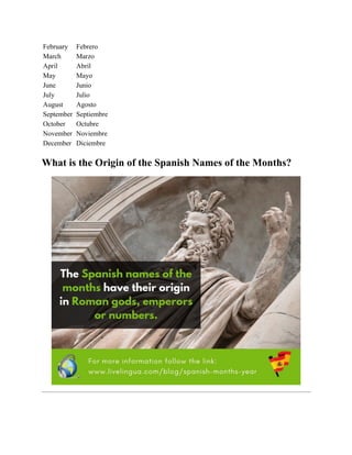 Spanish Months of the Year | PDF