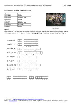 Spanish nouns and gender #2 | PDF | Gardening | Home & Garden