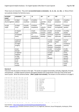 Spanish nouns and gender #2 | PDF