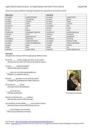 Spanish nouns and gender #2 | PDF | Gardening | Home & Garden
