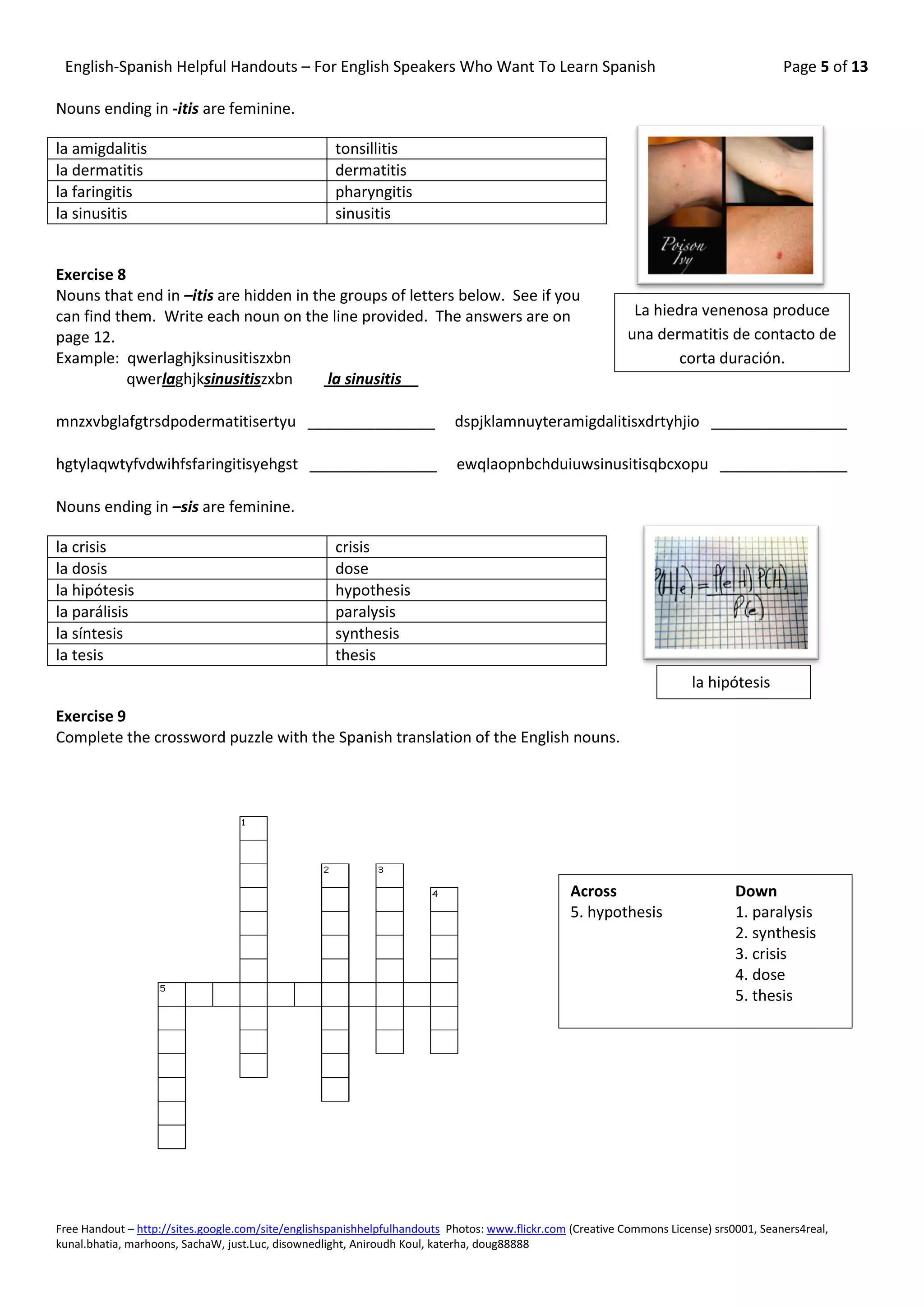 Spanish nouns and gender #3 | PDF