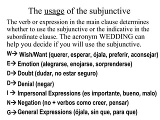 Spanish present subjunctive notes | PPT