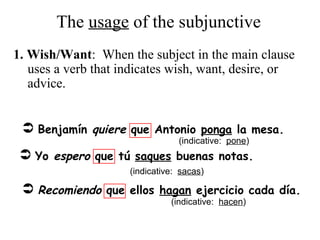 Spanish present subjunctive notes | PPT