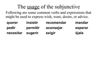 Spanish present subjunctive notes | PPT