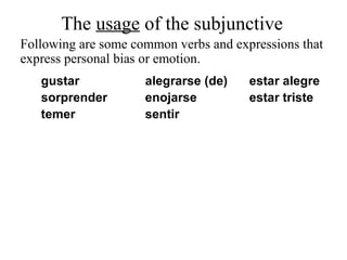 Spanish present subjunctive notes | PPT