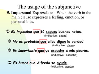Spanish present subjunctive notes | PPT