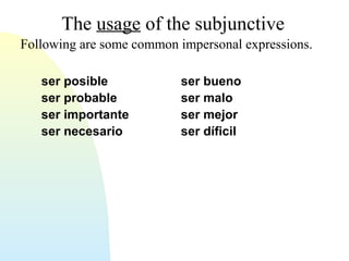 Spanish present subjunctive notes | PPT