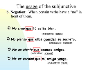 Spanish present subjunctive notes | PPT