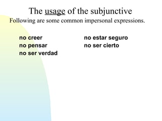 Spanish present subjunctive notes | PPT