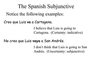 Spanish present subjunctive notes | PPT
