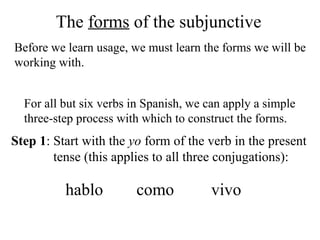 Spanish present subjunctive notes | PPT