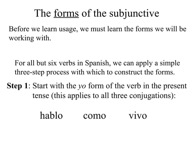 Spanish present subjunctive notes | PPT